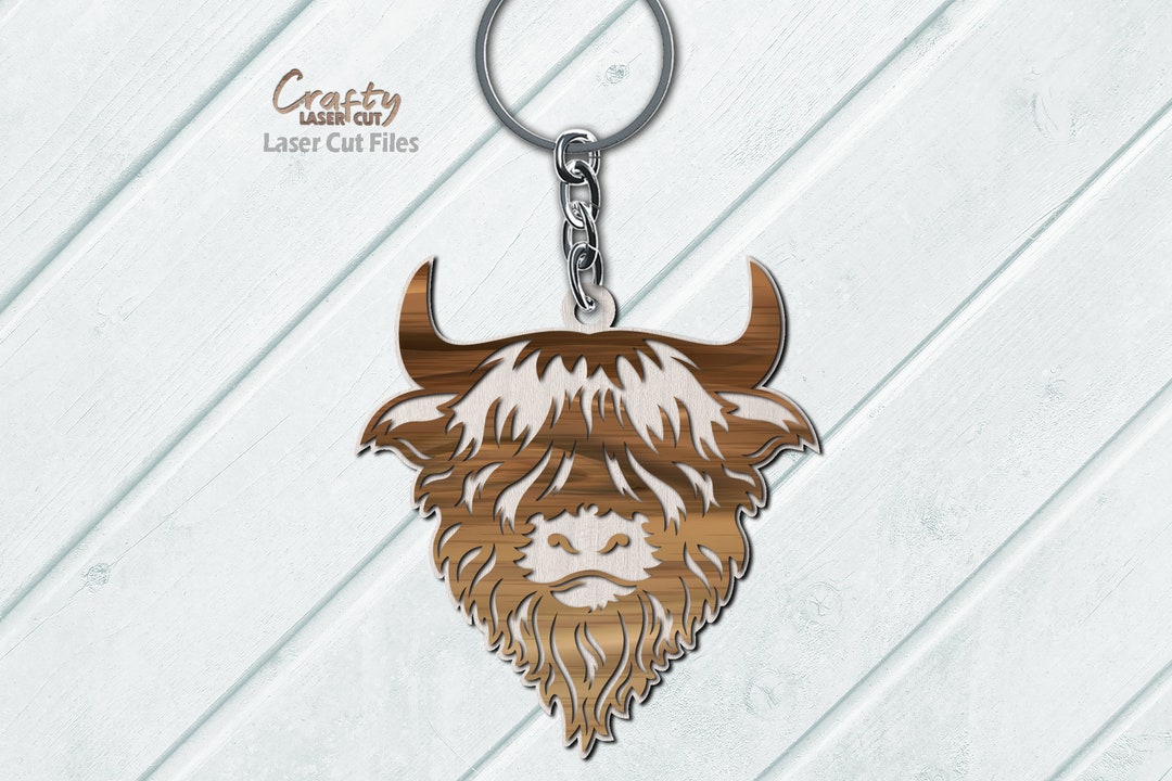 Highland Cow Keychain SVG Laser Cut Files Highland Cow SVG - Etsy Canada