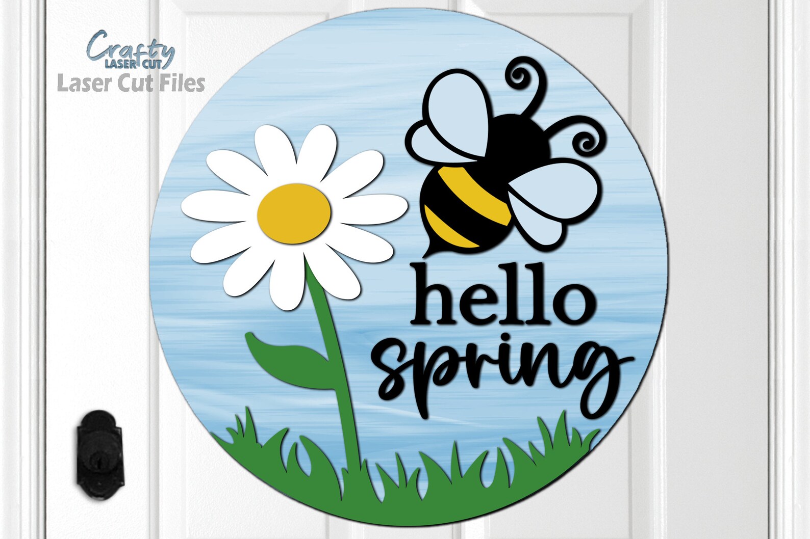 Spring Door Hanger SVG Laser Cut Files Bee SVG Daisy Svg - Etsy