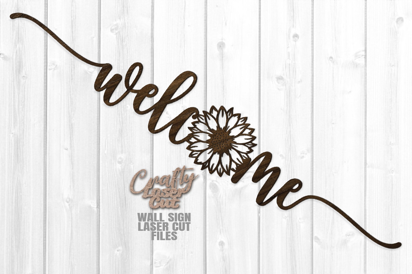Welcome Sunflower SVG - Laser Cut Files - Sunflower Sign SVG ...