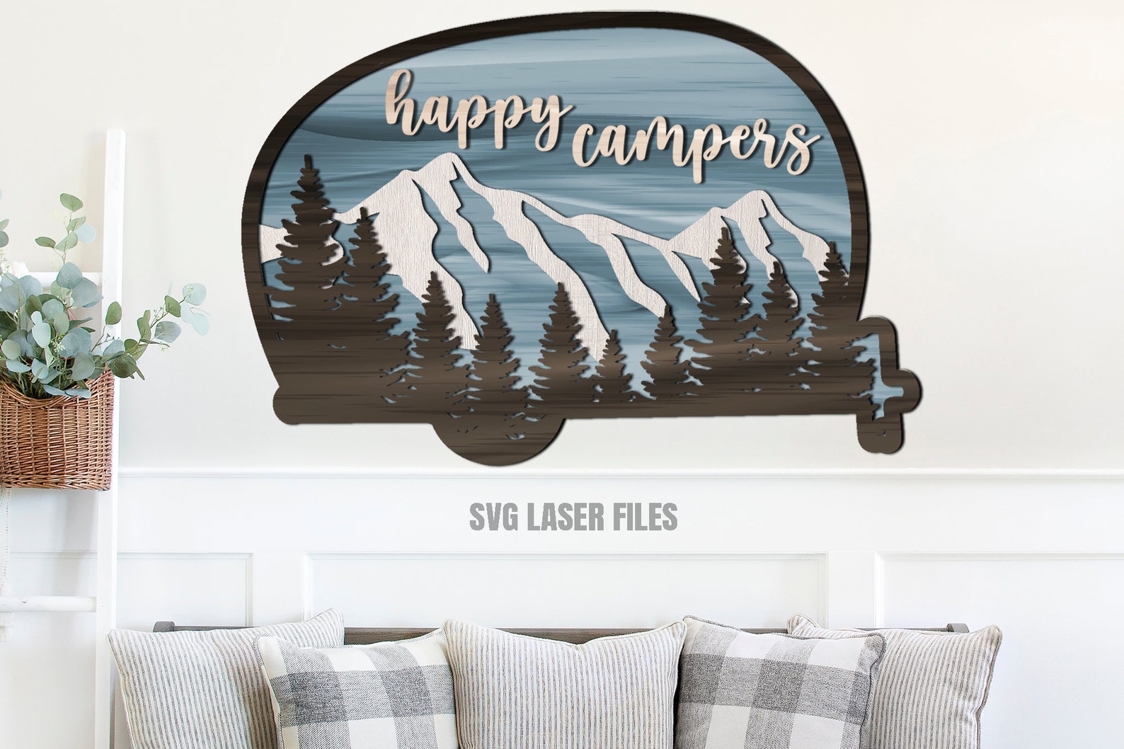Happy Campers SVG Camper SVG Camping SVG Mountains Svg - Etsy