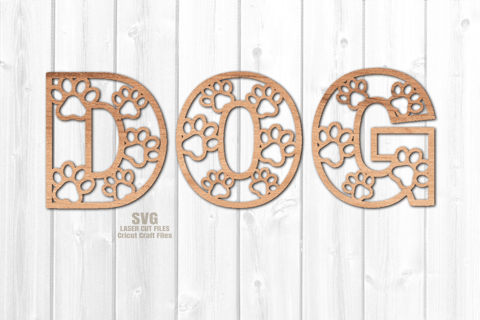 Dog Font SVG Laser Cut Files Paw Print SVG Monogram SVG - Etsy