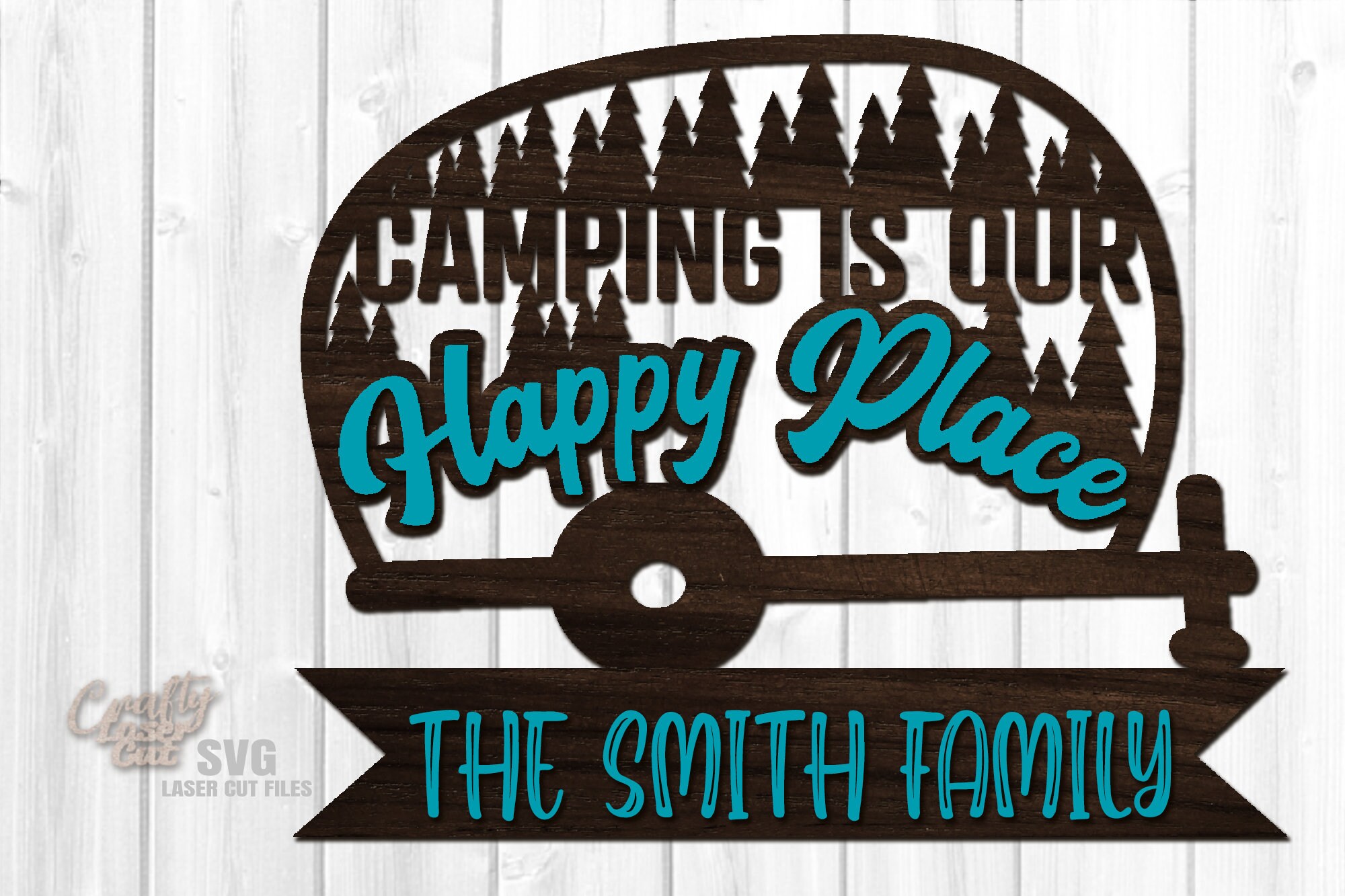 Monogram Camping Sign SVG Glowforge Files Laser Cut Files - Etsy