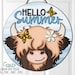 Highland Cow Door Hanger SVG - Hello Summer Svg - Laser Cut Files ...