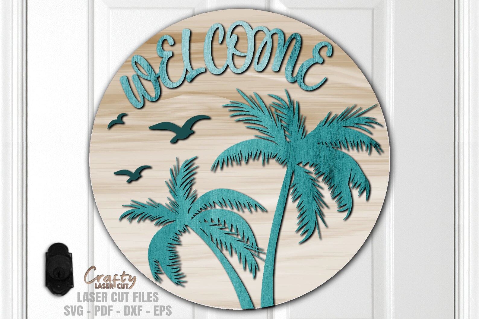 Beach Welcome Sign SVG Beach Door Hanger SVG Laser Cut Files Beach SVG ...