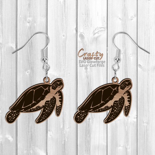 Turtle Earring Laser File Sea Turtle Earring SVG Cut File - Etsy