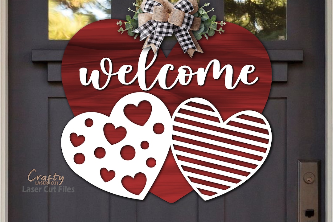 Valentine Door Hanger SVG - Laser Cut Files - Valentines Day SVG ...