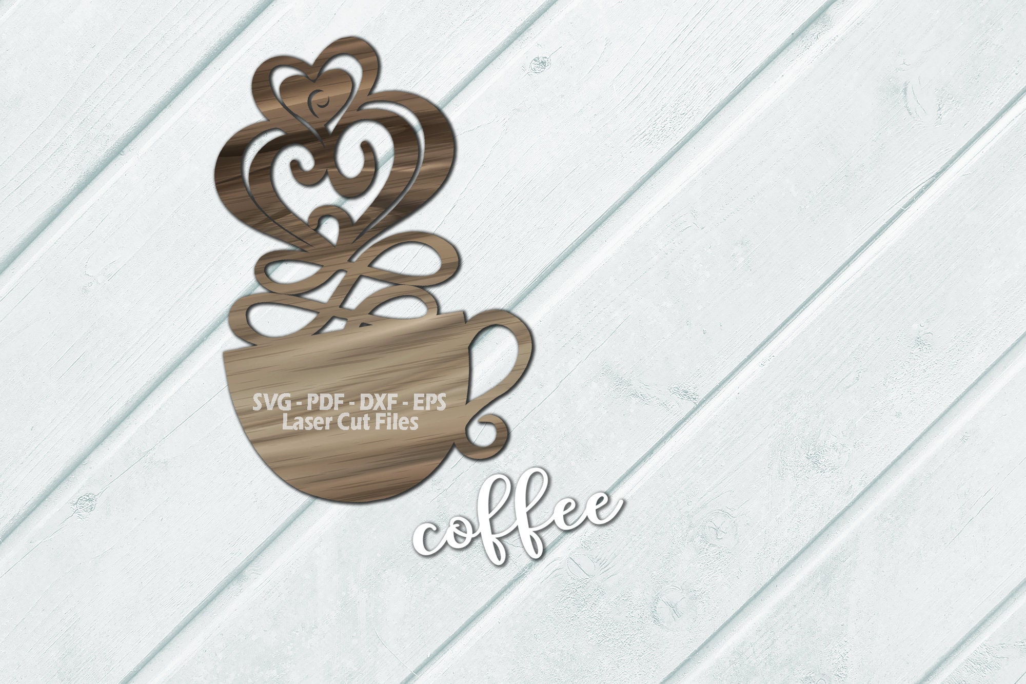 Coffee Car Charm SVG Laser Cut Files: Coffee Ornament, Glowforge - Etsy