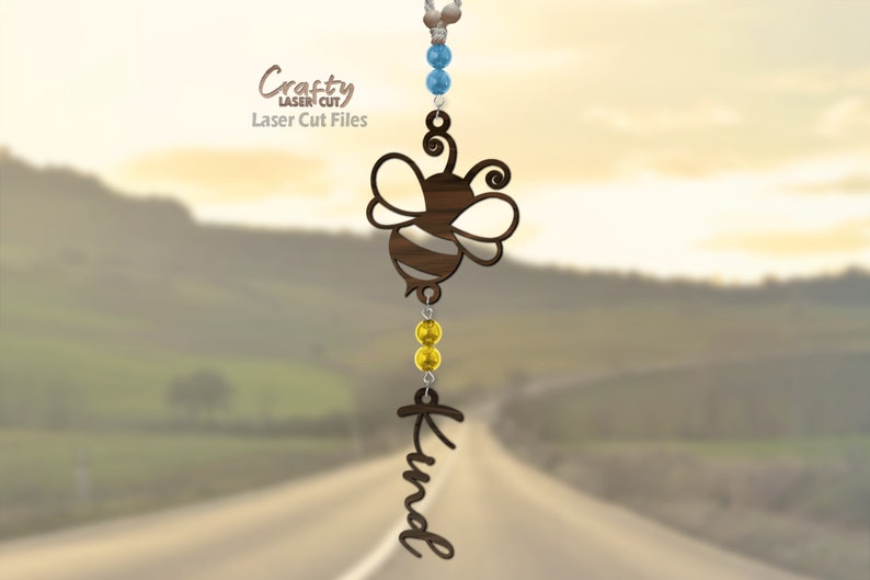 Bee Car Charm SVG Laser Cut Files: Ornament SVG, Glowforge, Xtool - Etsy