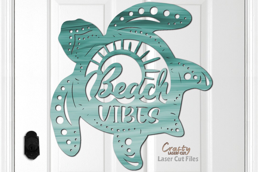 Beach Sign SVG - Laser Cut Files - Turtle SVG - Beach SVG - Turtle Sign ...