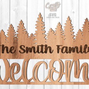 Forest Door Hanger SVG Laser Cut Files Forest SVG Welcome Sign SVG ...