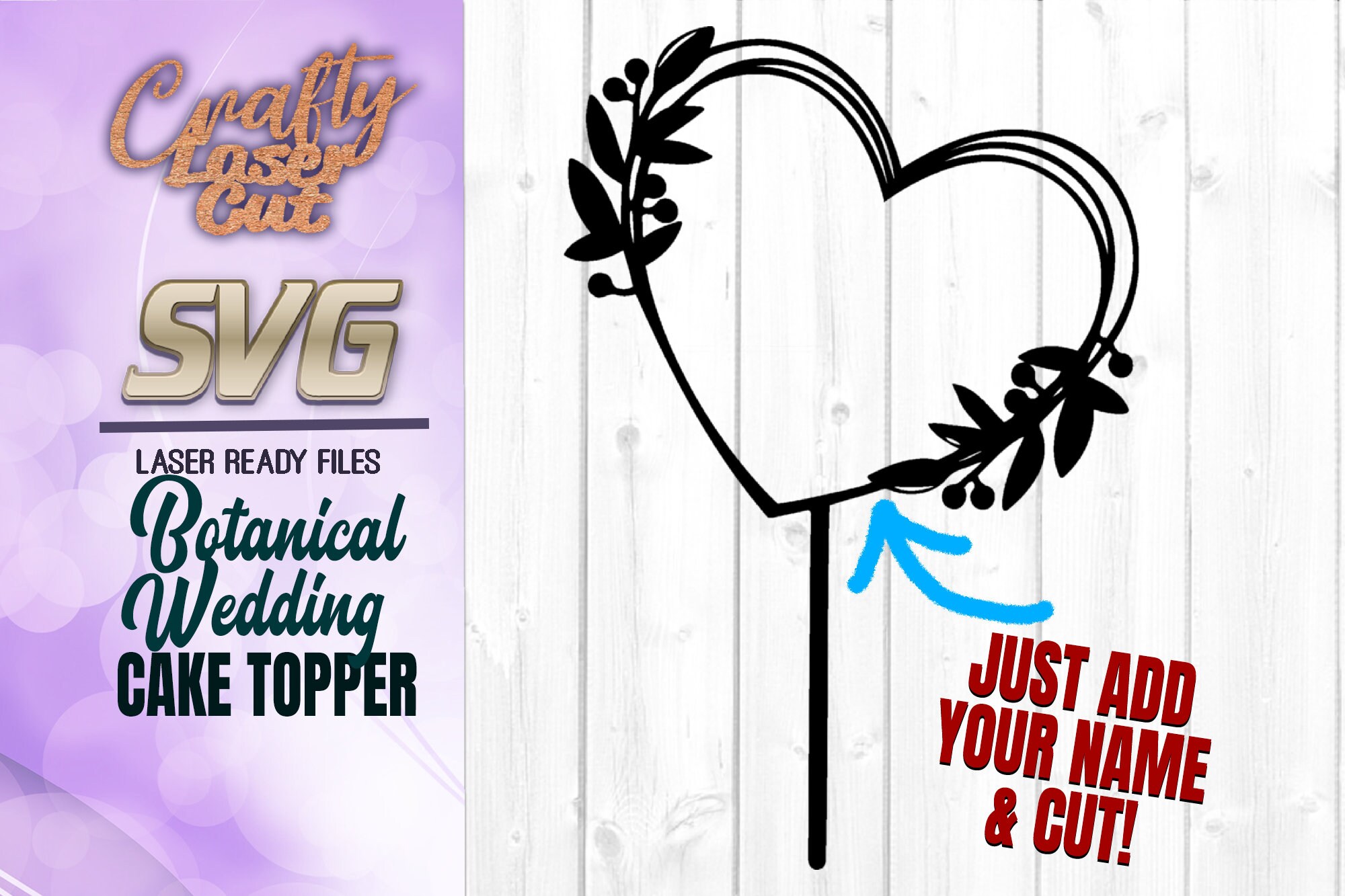 Wedding Cake Topper SVG Laser Cut Files Monogram SVG - Etsy UK