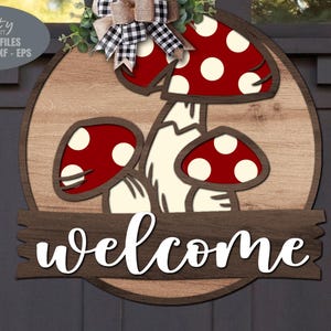 Mushroom Door Hanger SVG - Welcome Sign Svg - Laser Cut Files ...