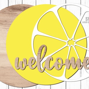 Lemon Door Hanger SVG - Laser Cut Files - Lemon SVG - Welcome Sign SVG ...