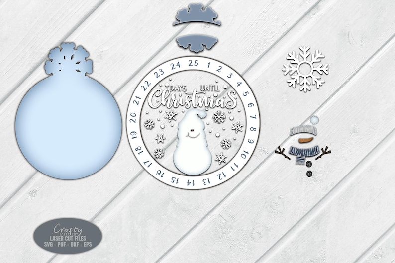 Snowman Christmas Countdown SVG Laser Cut Files: Days Until Christmas ...