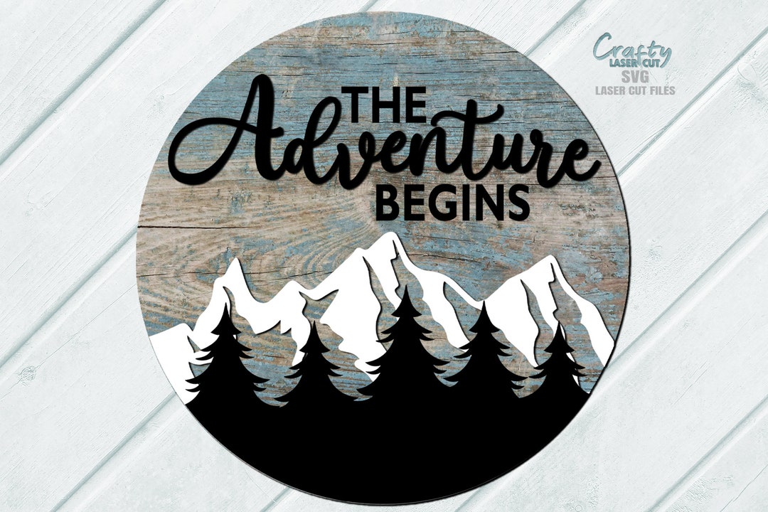 Adventure Door Hanger SVG Laser Cut Files - Camping SVG - Forest SVG ...