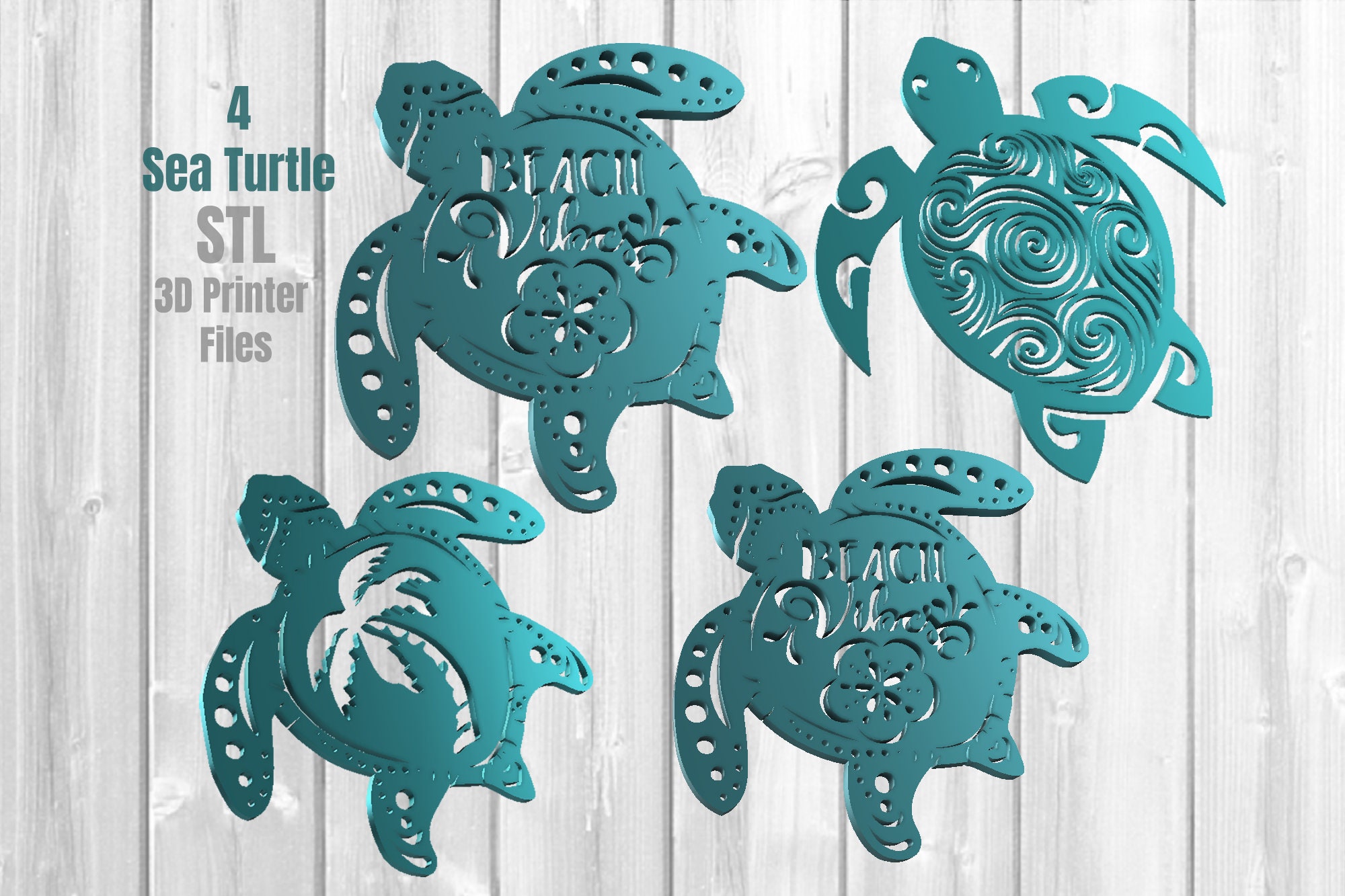 Sea Turtle STL - STL Pack for 3D Printers - Turtle STL Files - Turtle ...