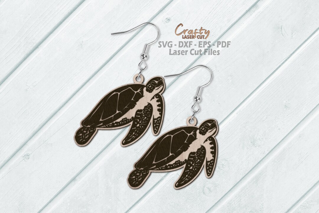 Turtle Earrings SVG Laser Cut Files Sea Turtle SVG Glowforge Earring ...