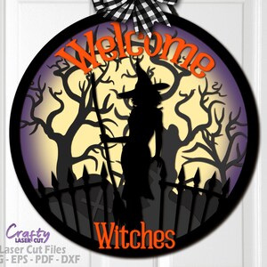 Witch Door Hanger SVG - Laser Cut Files - Witch SVG - Halloween SVG ...