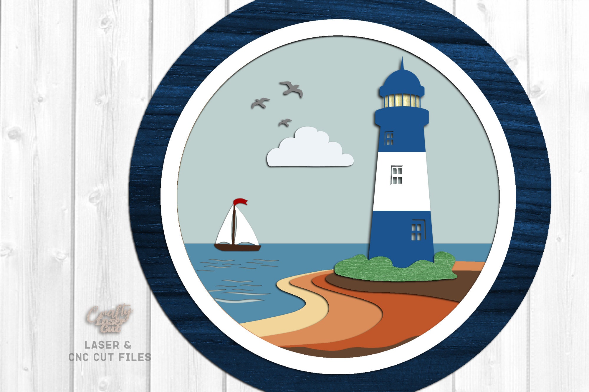 Lighthouse SVG Laser Cut Files Beach SVG Lighthouse Wall - Etsy