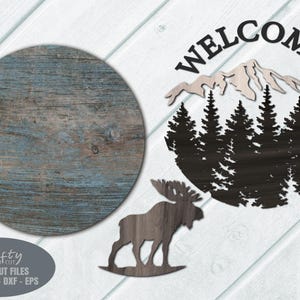 Moose Door Hanger SVG Laser Cut Files: Forest Welcome Sign SVG ...
