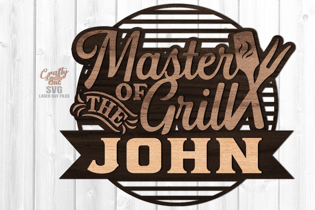 Monogram Grill Patio Sign SVG - Laser Cut Files - BBQ Sign Svg - Grill ...