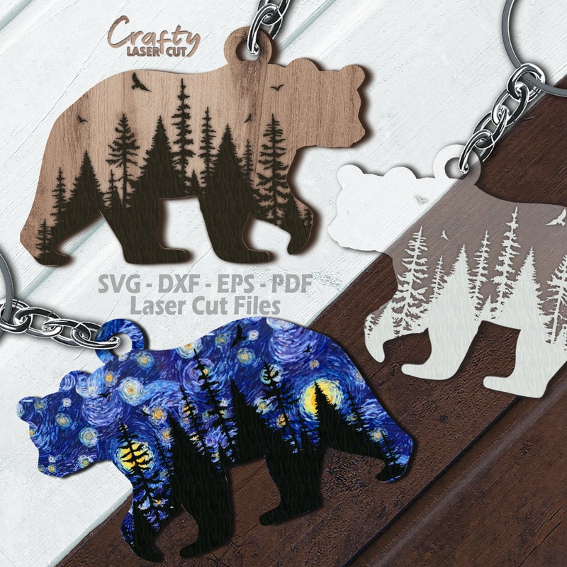 Bear Keychain - Etsy