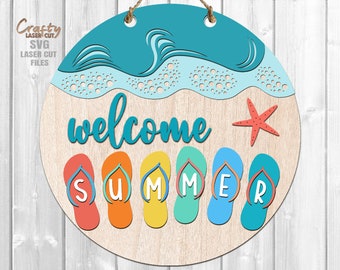 Highland Cow Door Hanger SVG Hello Summer Svg Laser Cut Files Butterfly ...