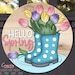 Hello Spring Rain Boots Door Hanger SVG - Spring Door Sign - Laser Cut ...