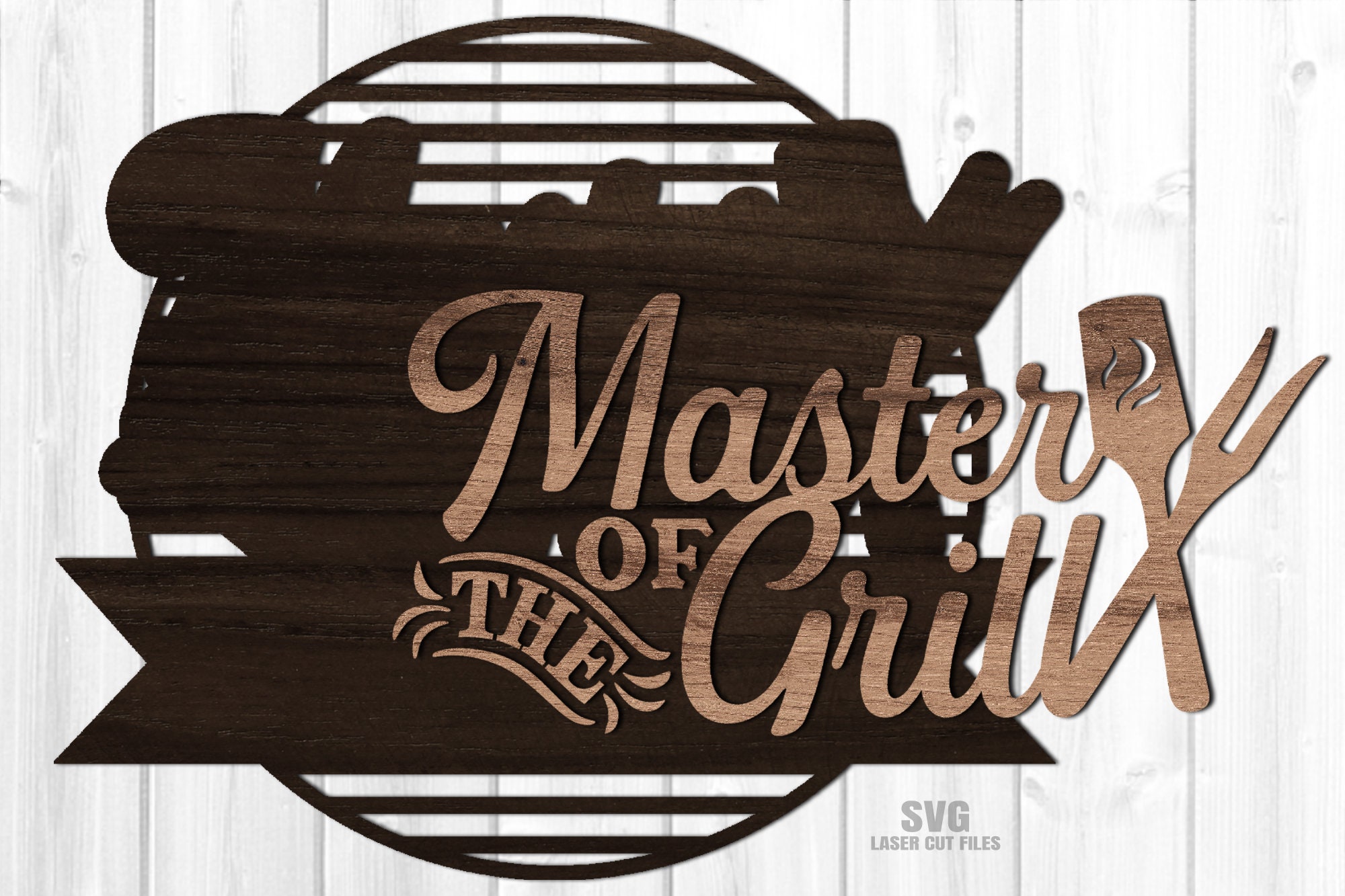 Monogram Grill Patio Sign SVG Laser Cut Files BBQ Sign Svg - Etsy