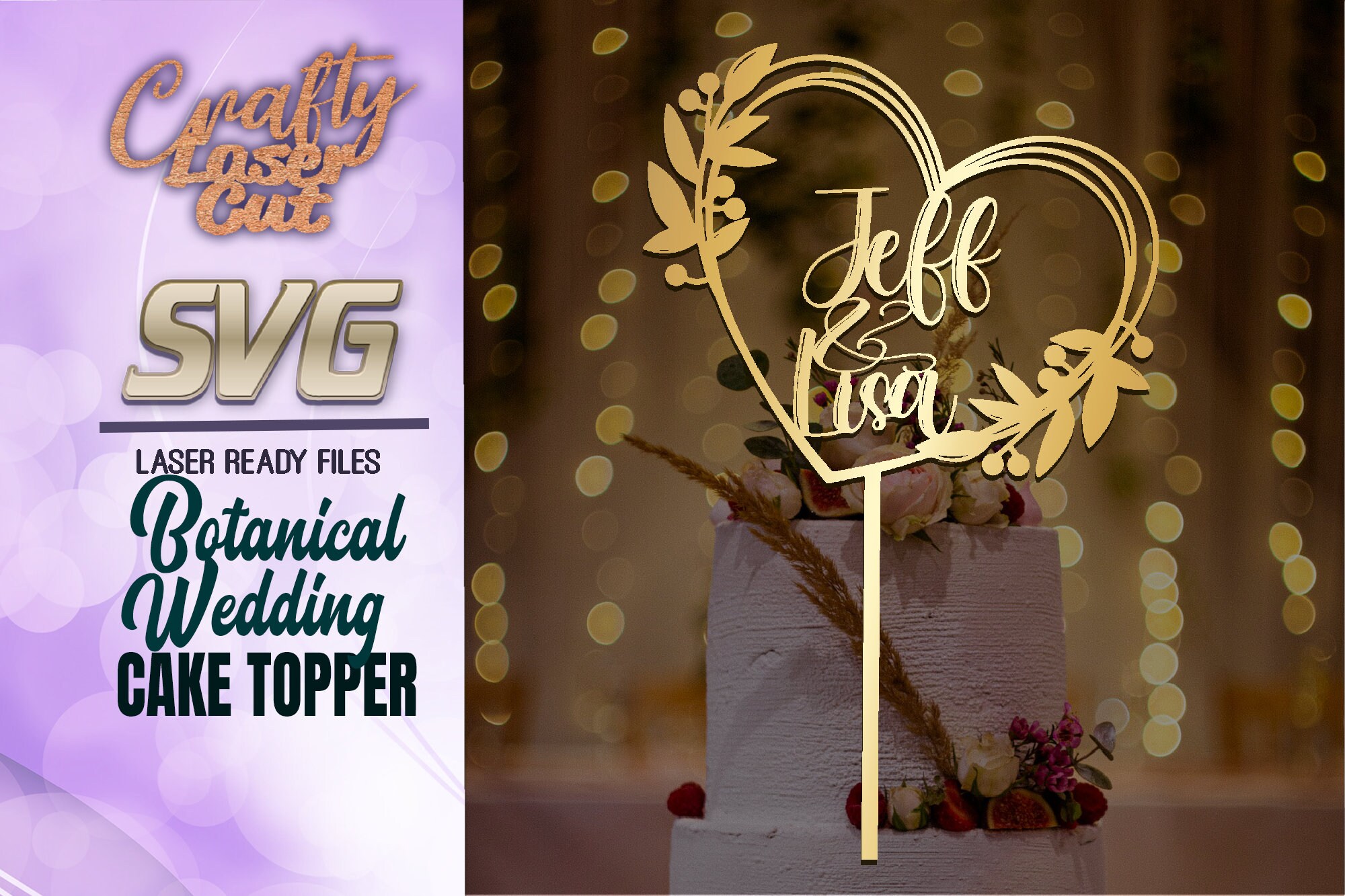 Wedding Cake Topper SVG Laser Cut Files Monogram SVG - Etsy Australia