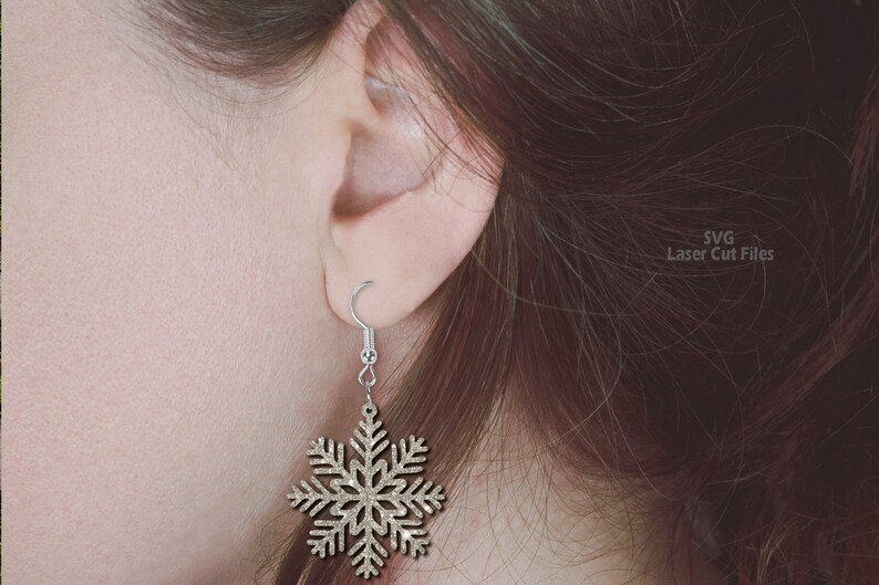Snowflake Earring SVG Laser Cut Files Bundle: Winter, Christmas ...