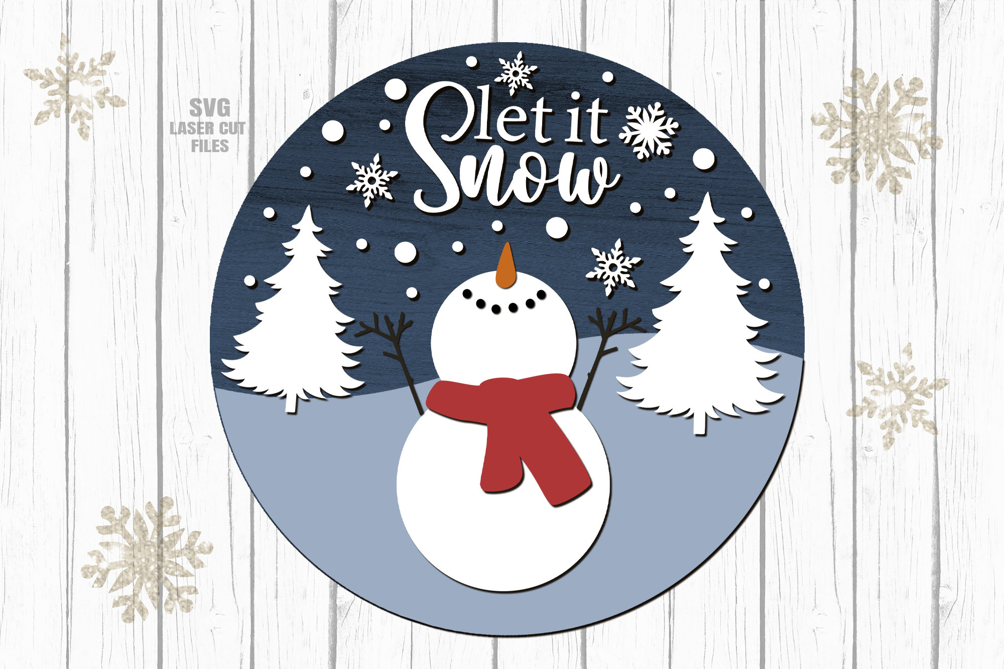 Snowman Door Hanger SVG Laser Cut Files: Winter, Christmas Welcome Sign ...
