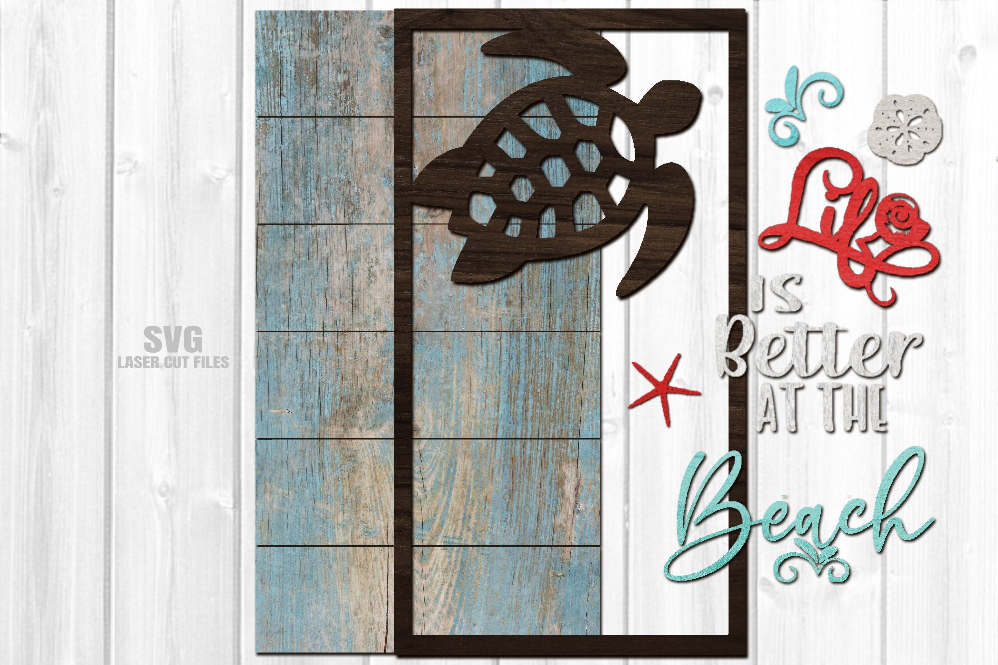Beach Sign SVG Laser Cut Files Turtle Laser File Beach SVG - Etsy
