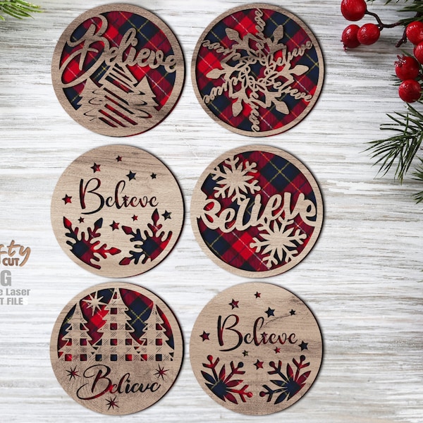 Christmas Coasters - Etsy