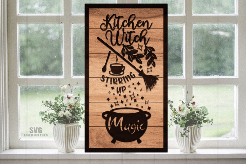 Kitchen Witch Laser File Svg Witch Svg Glowforge Halloween Etsy