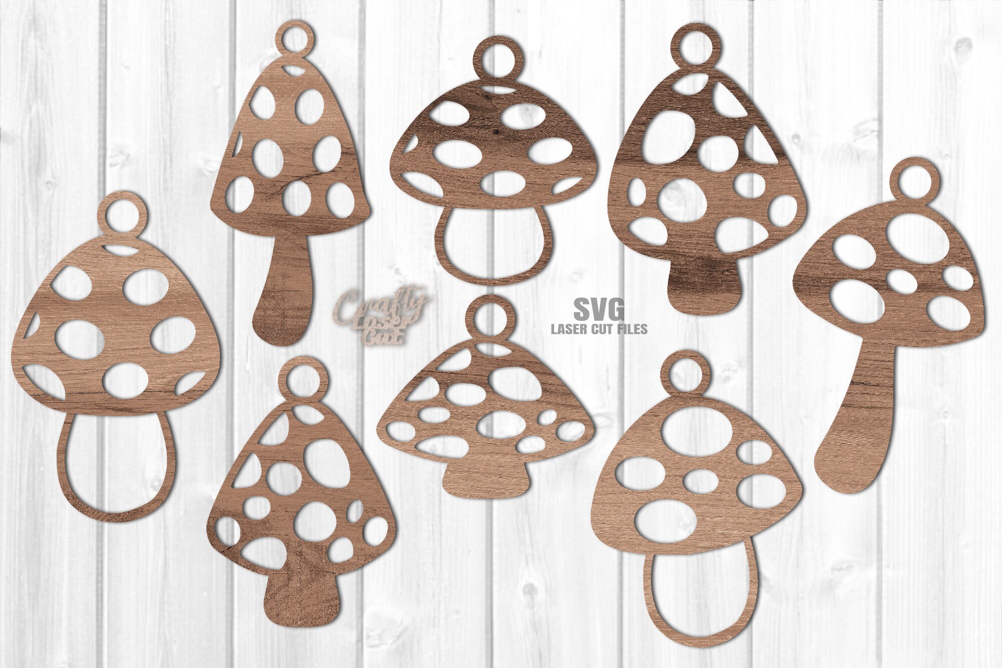 Drawing & Illustration Art & Collectibles 8 Mushrooms Toadstool Laser ...