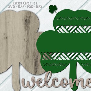 Shamrock Welcome Sign SVG Laser Cut Files - St Patricks Day Svg ...