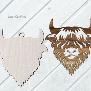 Highland Cow Keychain SVG Laser Cut Files Highland Cow SVG Cow Head SVG ...