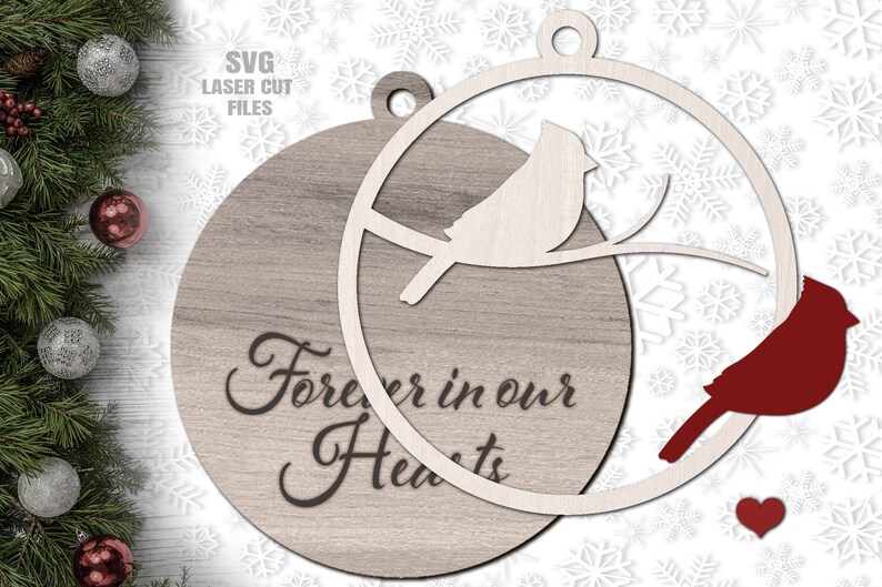 Cardinal Ornament SVG Laser Cut Files Forever in Our - Etsy