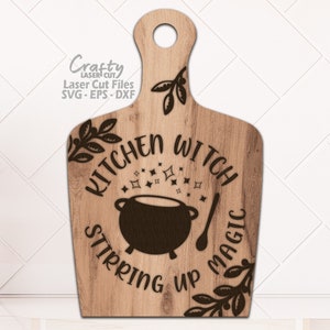 Kitchen Witch SVG Laser Cut Files Cutting Board SVG Witch SVG Halloween ...