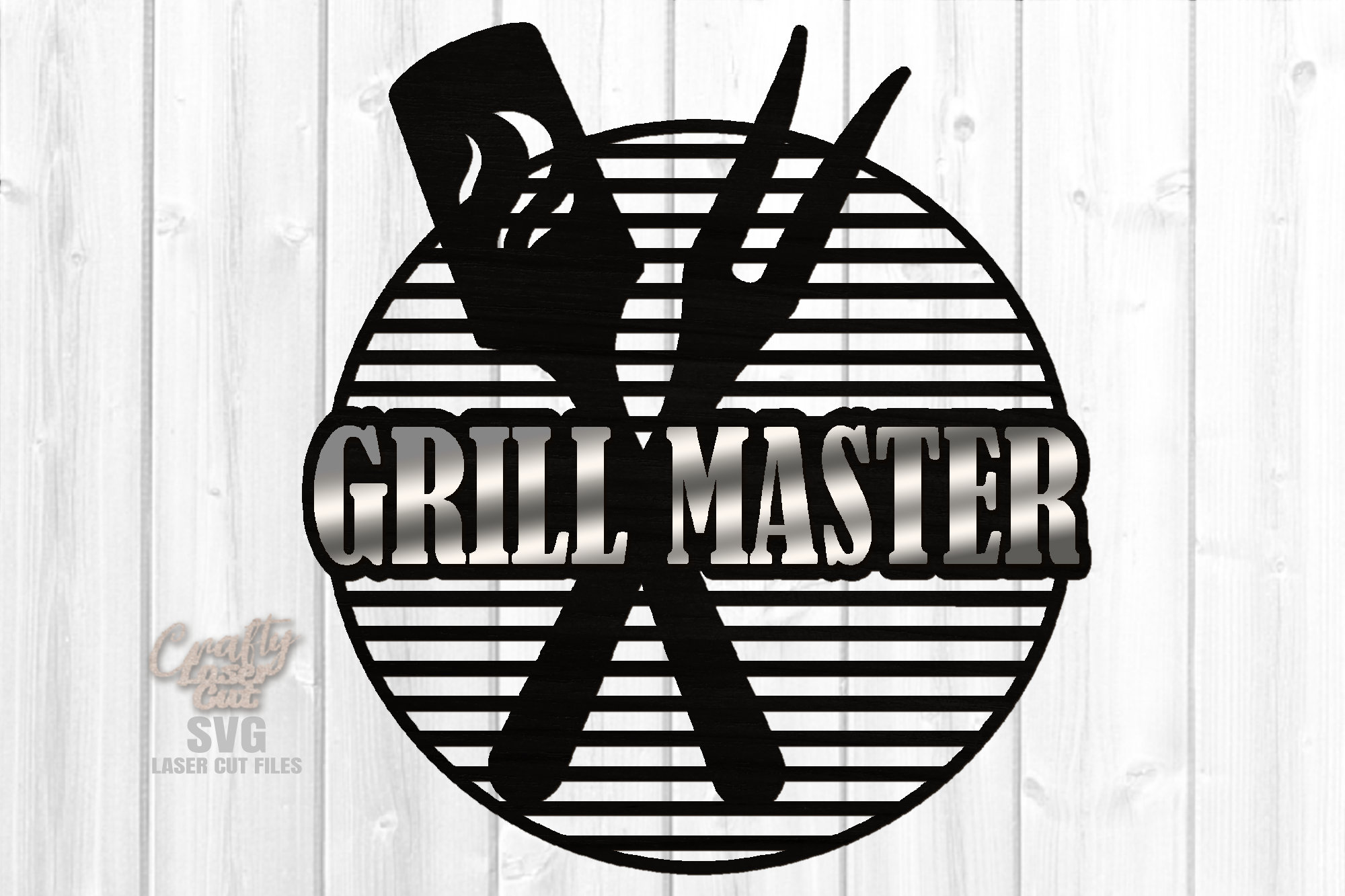 Monogram Grill Master Sign SVG Glowforge Files Laser Cut - Etsy