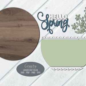 Spring Door Hanger SVG - Hello Spring SVG - Welcome Sign SVG - Laser ...