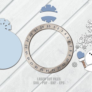 Christmas Countdown SVG, Snowman SVG Laser Cut Files, Days Until ...