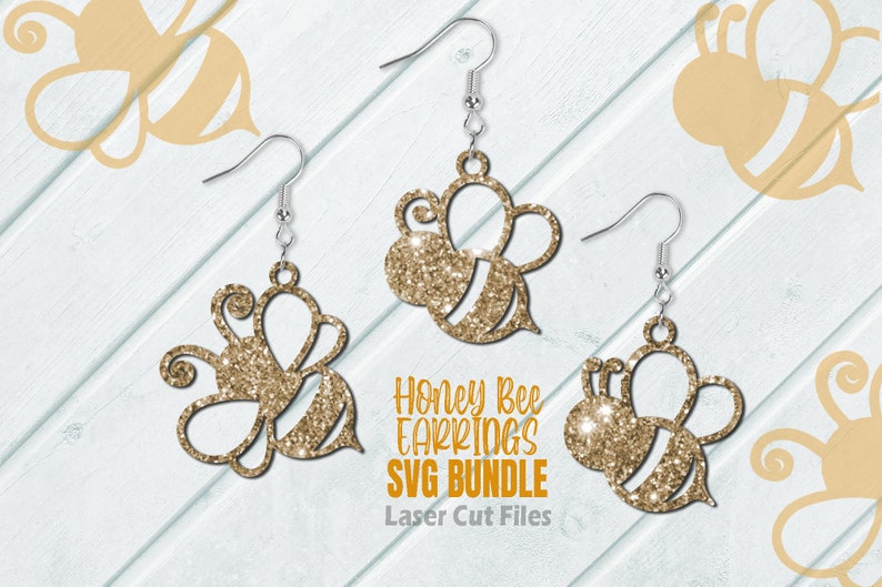 Bee Earring SVG Laser Cut Files Bundle: Spring & Summer Earrings SVG ...