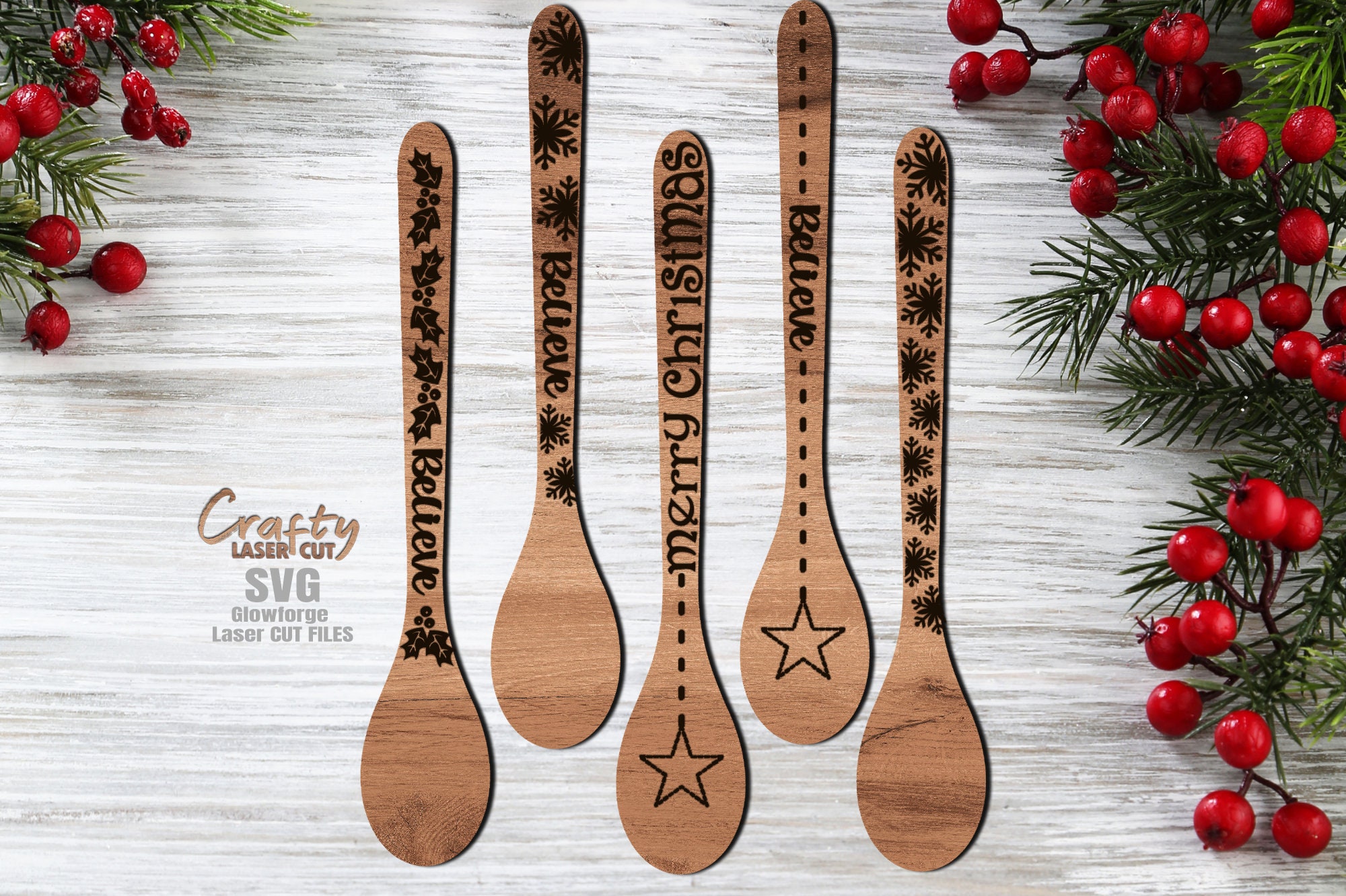 Christmas Spoon SVG Bundle Laser Cut Files Christmas Laser - Etsy