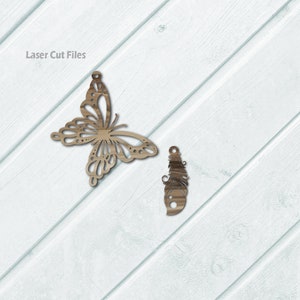 Butterfly Car Charm SVG Laser Cut Files: Boho Feather Ornament SVG, Glowforge - Etsy