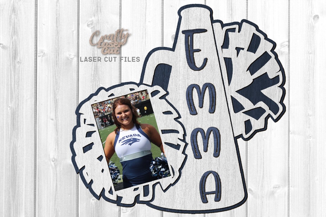 Monogram Cheer Sign SVG - Glowforge Laser Files - Cheer SVG ...