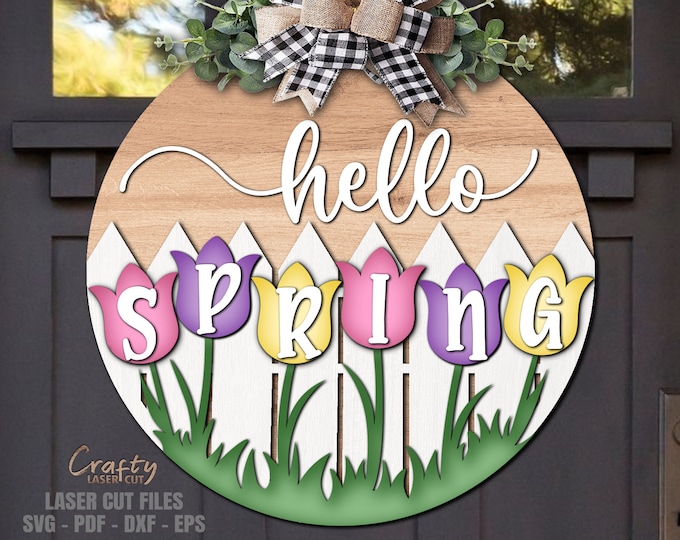 Hello Spring Instant Digital Download Svg, Png, Dxf, and Eps Files ...