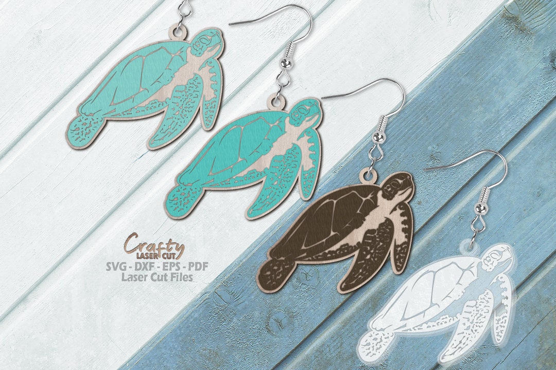 Turtle Earrings SVG - Laser Cut Files - Sea Turtle SVG - Glowforge ...