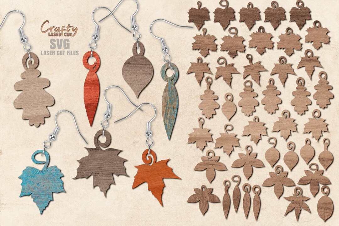 Fall Earring SVG Bundle Laser Cut Files Leaf Earrings SVG Fall Earrings ...